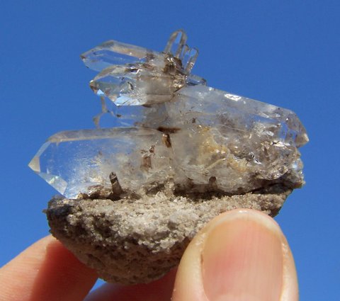 Quartz crystal cluster on matrix, Ceres, Western Cape, SA