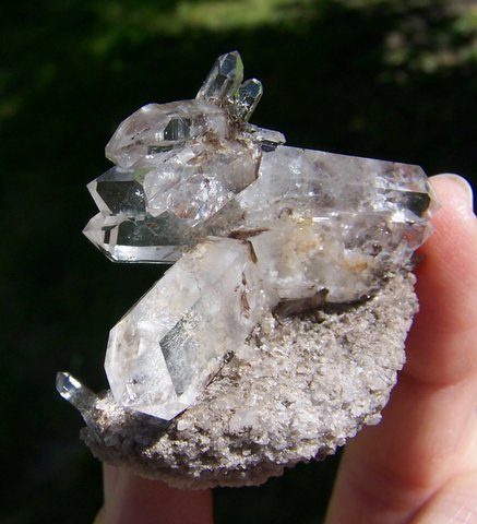 Quartz crystal cluster on matrix, Ceres, Western Cape, SA